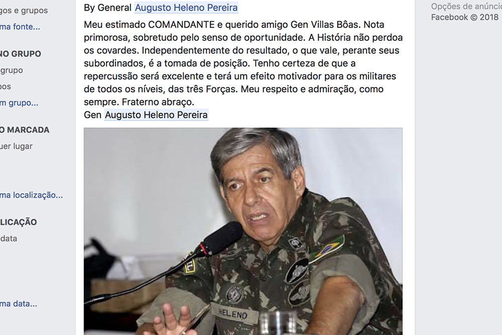 Comandante do Exército repudia impunidade e tem apoio de ex-comandantes ...
